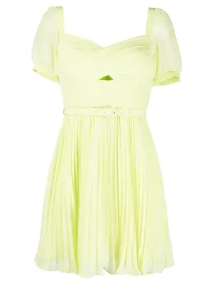 SELF-PORTRAIT Self-Portrait Pleated Chiffon Mini Dress