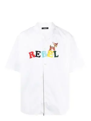 UNDERCOVERISM Rebel Short-sleeve Cotton Shirt - White