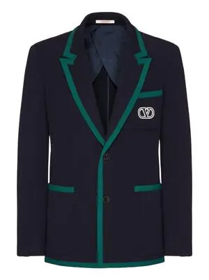 Valentino Garavani Vlogo Signature Single-breasted Blazer - Blue