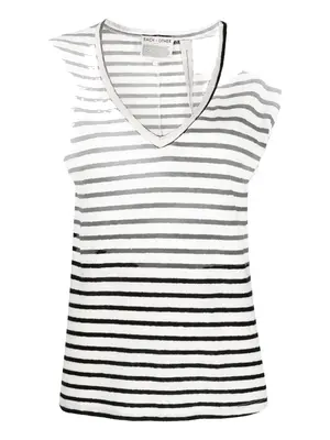 EACH X OTHER Each X Other Striped V-Neck T-Shirt