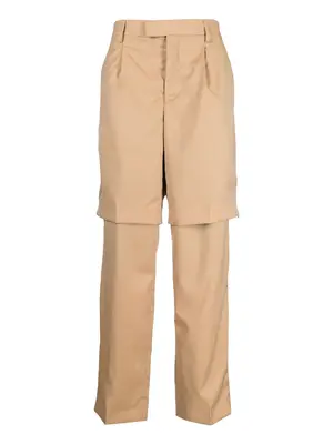 VTMNTS Layered Straight-leg Trousers - Brown