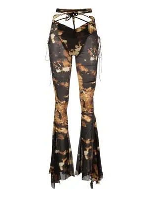 KNWLS Starlight-Print Flared Trousers