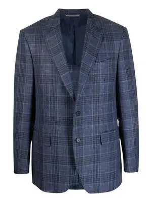 CANALI Single-breasted Plaid Blazer