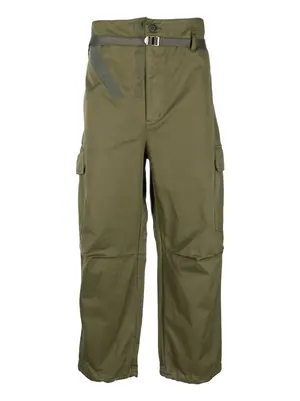 Comme Des Garçons Belted Tapered Cargo Trousers - Green