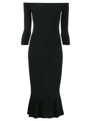 Norma Kamali Off-the-shoulder Fishtail Dress - Black