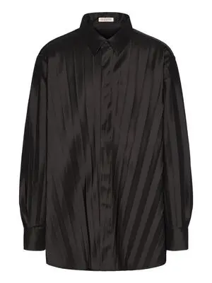 Valentino Garavani Pleated Long Sleeves Shirt - Black