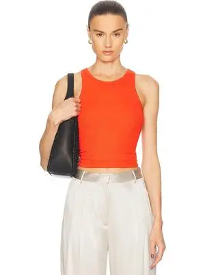 Eterne High Neck Fitted Tank Top - Poppy