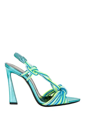 Saint Laurent Strappy Sandal - Cerulean & Giallo Fluo