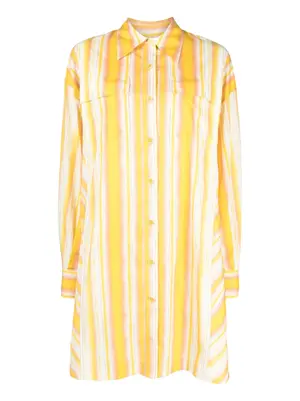 3.1 Phillip Lim Striped Cotton Shirt Dress - Yellow