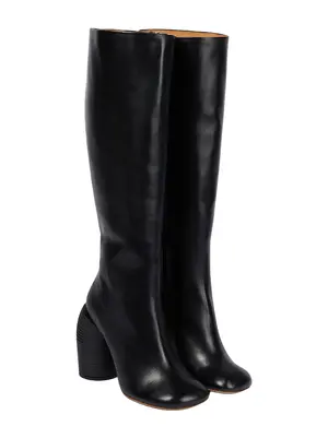 Off-White Leather Knee-high Boots - Black