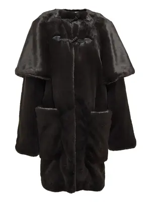 Alaïa Leather-trimmed Coat - Black