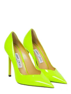 JIMMY CHOO Casse 100 Patent Leather Pumps - Yellow