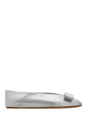FERRAGAMO Vara Bow Ballet Flat Silver