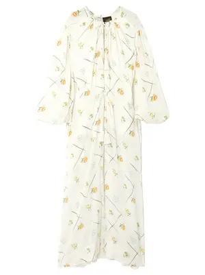Loewe Floral-print Crepon Maxi Dress - Off-white