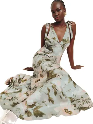REFORMATION Reformation Pernille Silk Dress Fauna