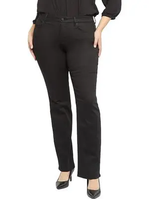 NYDJ Marilyn Straight Leg Jeans - Black Rinse
