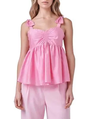 Endless Rose Bow Accent Tank - Pink