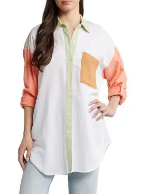 Rip Curl Rip Curl Premium Linen Blend Blouse Ivory Multicolor