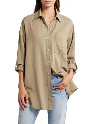 Rip Curl Rip Curl Premium Linen Blend Blouse Olive