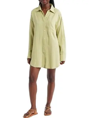 Rip Curl Rip Curl Premium Linen Blend Blouse Sage