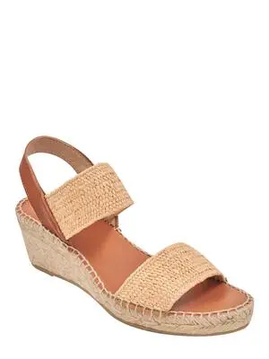 Andre Assous André Assous Aviana Raffia Wedge Sandal Dark Natural