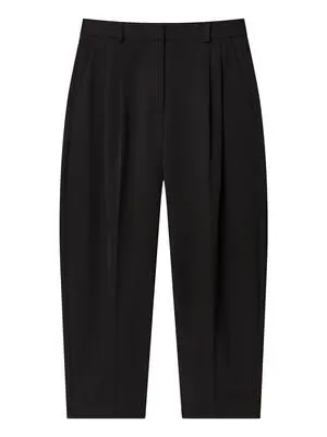 Stella McCartney Pleated High-rise Wool Pants - Black