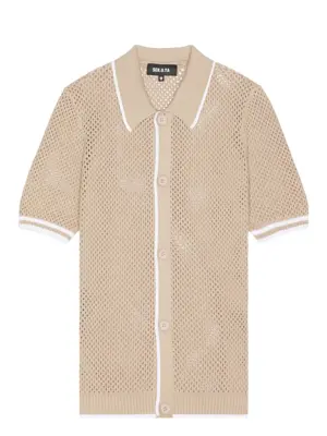 SEROYA SER.O.YA Michael Crochet Cardigan Beige & White