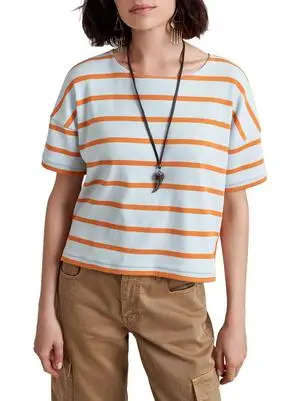 LA LIGNE Breton Short Sleeve Tee - Blue Pumpkin