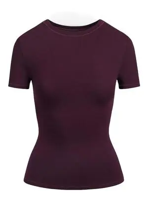 SKIMS Cotton Jersey T-shirt - Currant
