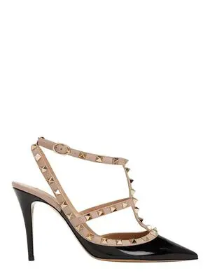 Valentino Garavani Valentino Garavani Rockstud 100mm Slingback Pumps Nero