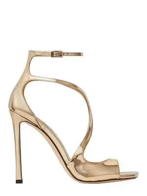 JIMMY CHOO Azia 110 Leather Sandals - Gold