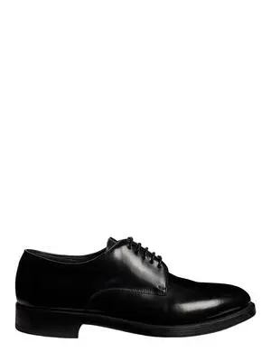Giorgio Armani Leather Derby Shoes - Black
