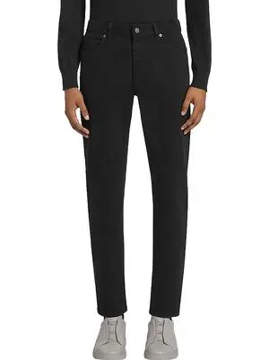 ZEGNA Garment Dyed Stretch Gabardine City Slim Fit Jeans
