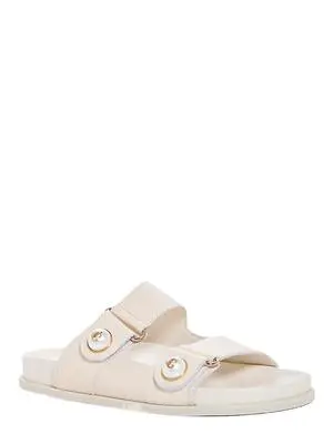 JIMMY CHOO Fayence Slide Sandals - Latte