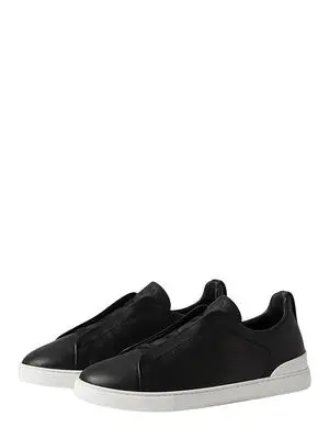 Zegna Triple Stitch Secondskin Sneakers - Black