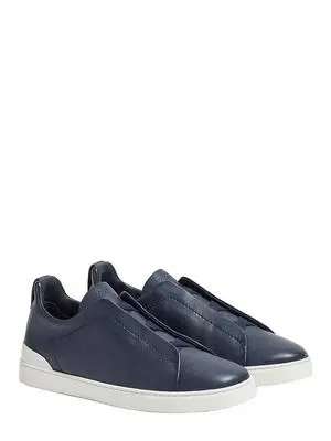 Zegna Triple Stitch Secondskin Sneakers Dark Blue