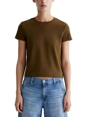 Ag Sadie Crew Cropped Tee Dried Grass