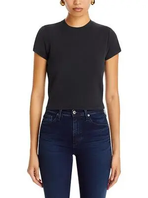 Ag Sadie Crew Cropped Tee - Ex-black