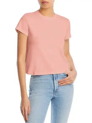 Ag Sadie Crew Cropped Tee Pink Peach