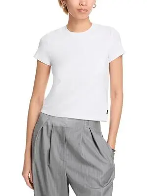 Ag Sadie Crew Cropped Tee True White