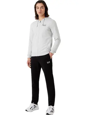 EA7 Core Identity Cotton Tracksuit Gray