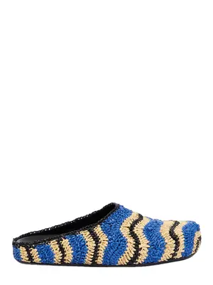 Marni X No Vacancy Inn Raffia-effect Slippers - Multicoloured