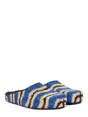 Marni Marni X No Vacancy Inn Raffia-Effect Slippers Multicoloured