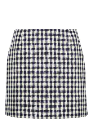 Ami Checked Miniskirt - Blue