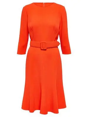 Oscar De La Renta Embellished Wool-blend Midi Dress - Red