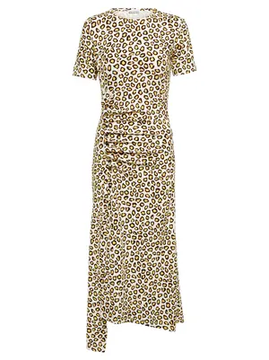 Rabanne Leopard-print Jersey Midi Dress - Multicoloured