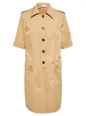 Tory Burch Cotton Shirt Dress - Beige