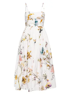 Erdem Abelia Floral Print Midi Dress - Multicoloured