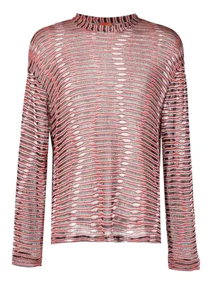 VITELLI VITELLI Open-Knit Striped Sweatshirt