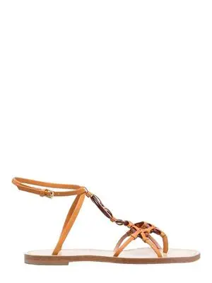 Alberta Ferretti Embellished Sandals - Brown